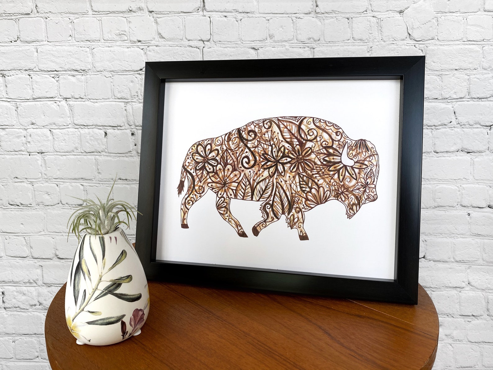 Bison Zentangle - Bison Art Print - Wall Hangings - Bison Artwork ...