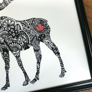 Canada Moose - Maple Leaf - Moose Zentangle - Art Print - Canadian Art ...