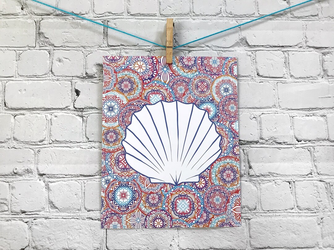 Under the Sea - Seashell - Mandala Art - Zentangle - Art Print - Ocean ...