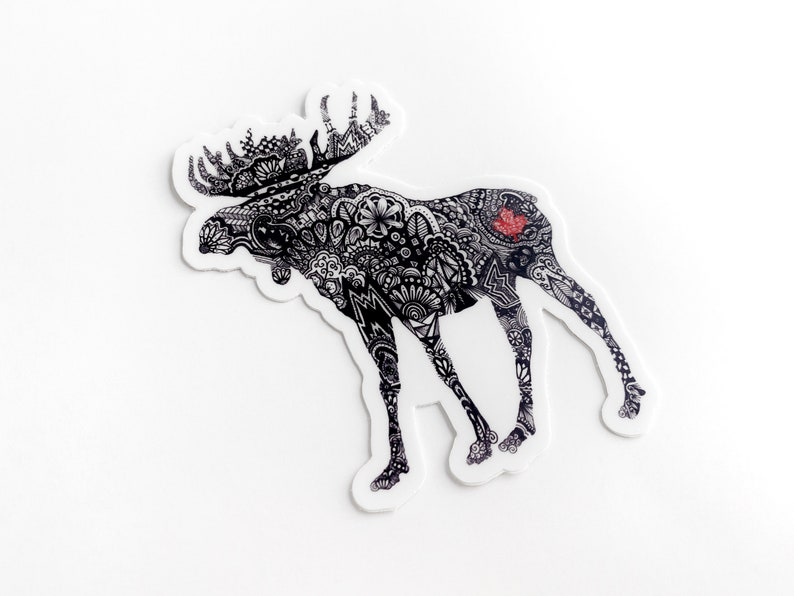Canada Moose Sticker Moose Sticker Moose Vinyl Sticker - Etsy