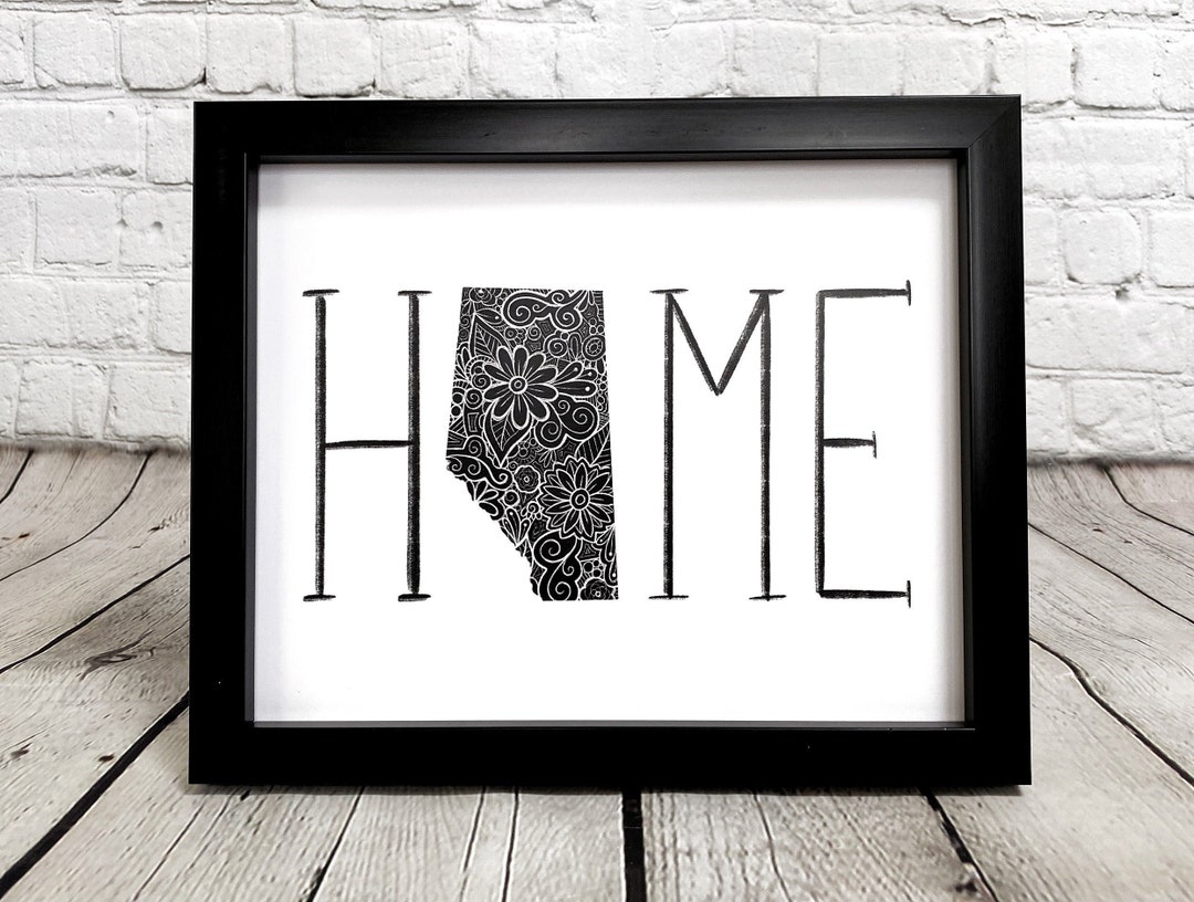 Alberta Home Print - Alberta Art Print - Chalkboard Art - Province Art ...