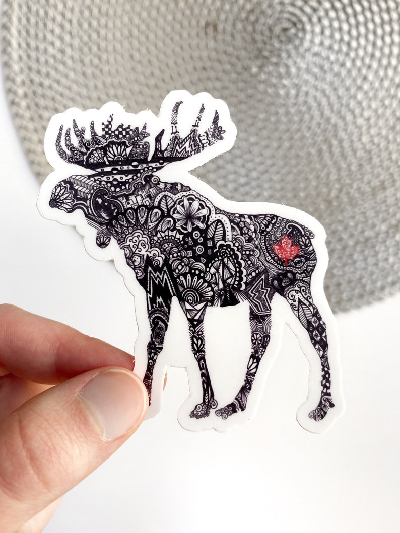 Canada Moose Sticker Moose Sticker Moose Vinyl Sticker - Etsy