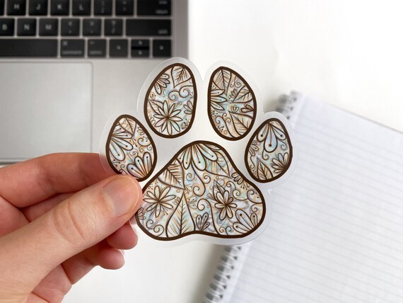 Clear Paw Print Sticker Paw Sticker Vinyl Sticker - Etsy
