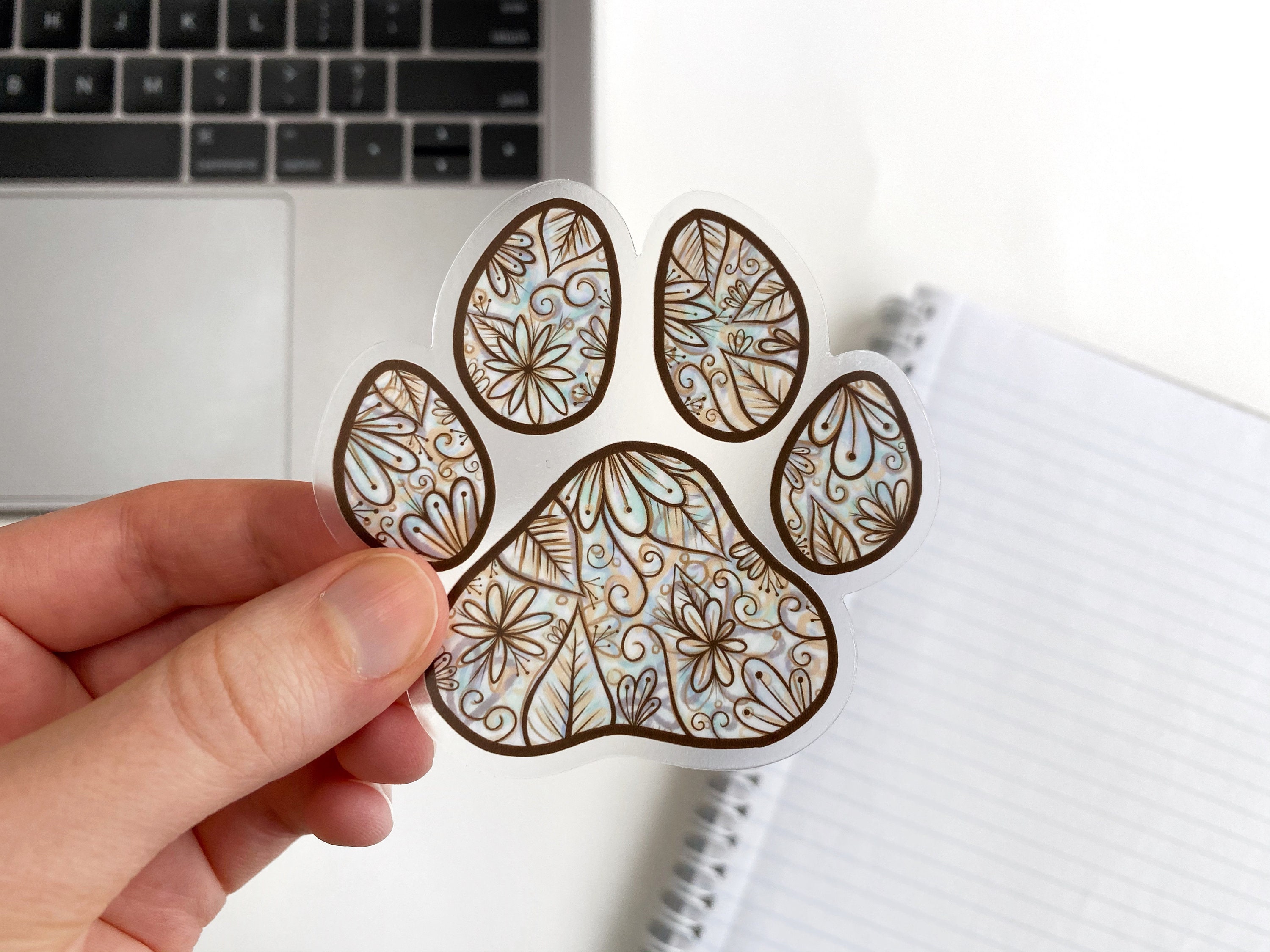 Clear Paw Print Sticker Paw Sticker Vinyl Sticker - Etsy