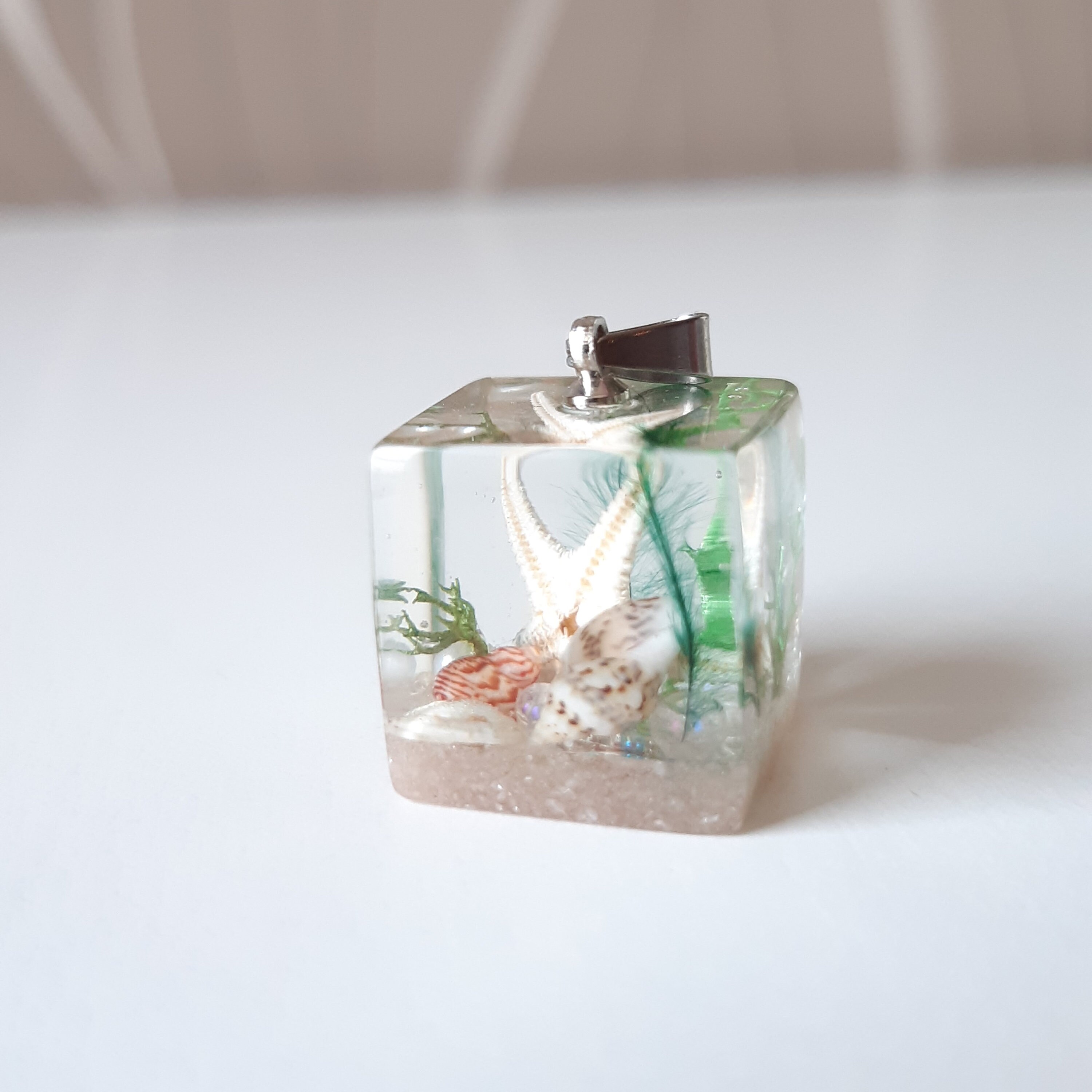 Ocean Pendant Cube Pendant Summer Jewelry Starfish Pendant - Etsy