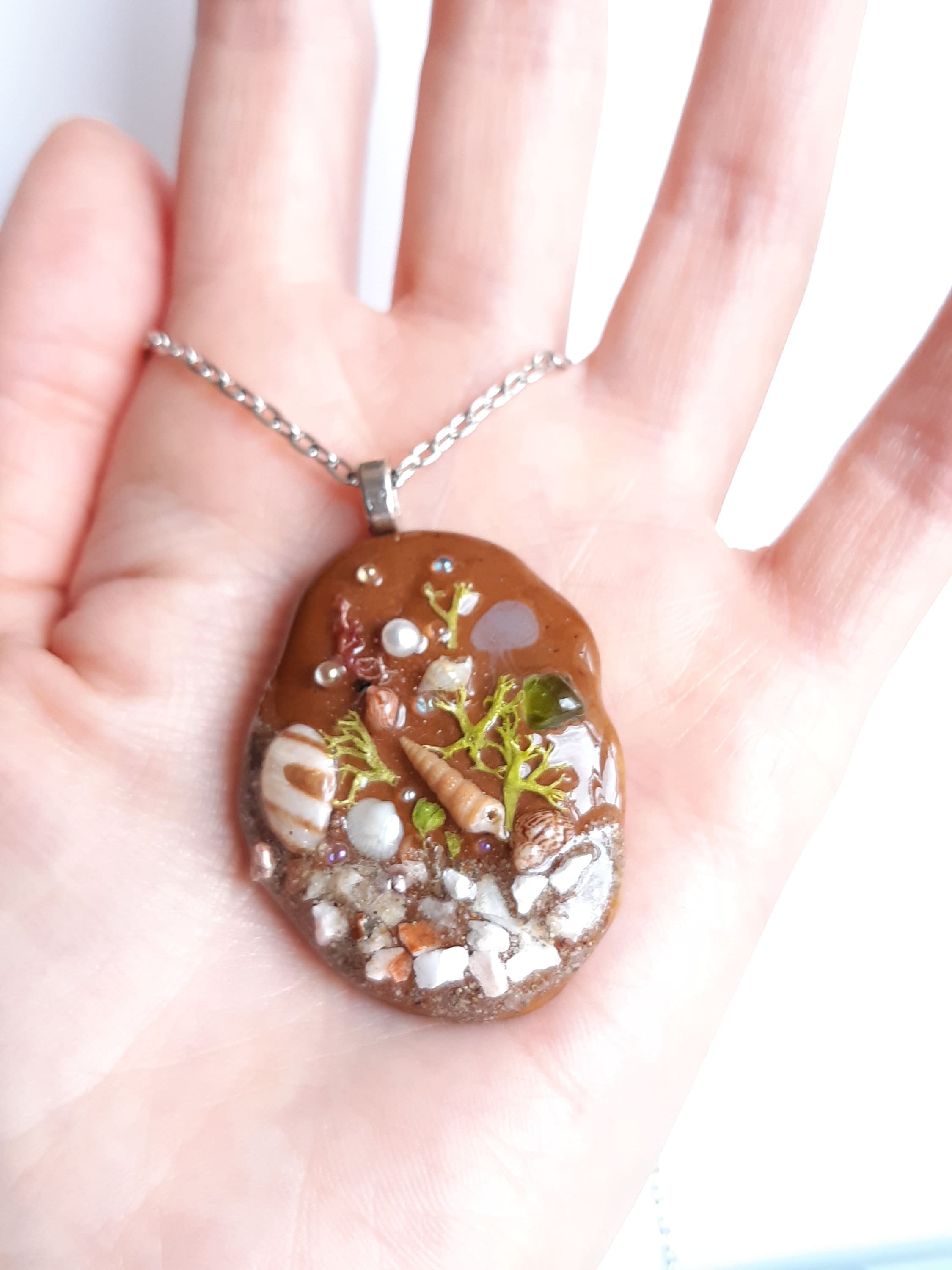 Ocean Pendant, Sea Pendant, Ocean Necklace, Rock Pendant, Beach Pendant ...