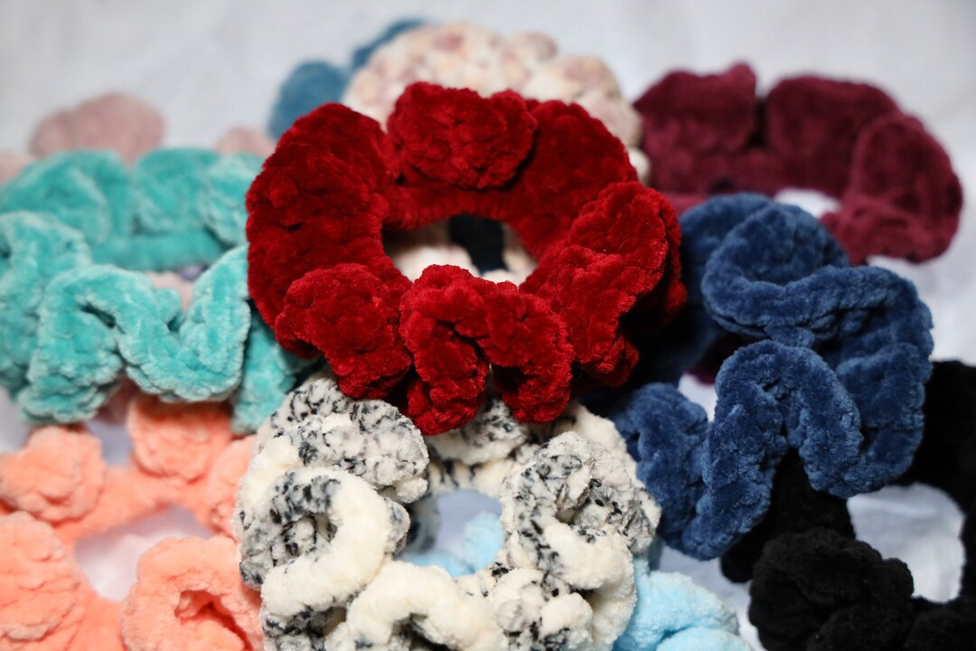 Pack of 10 Plush Scrunchies - Etsy