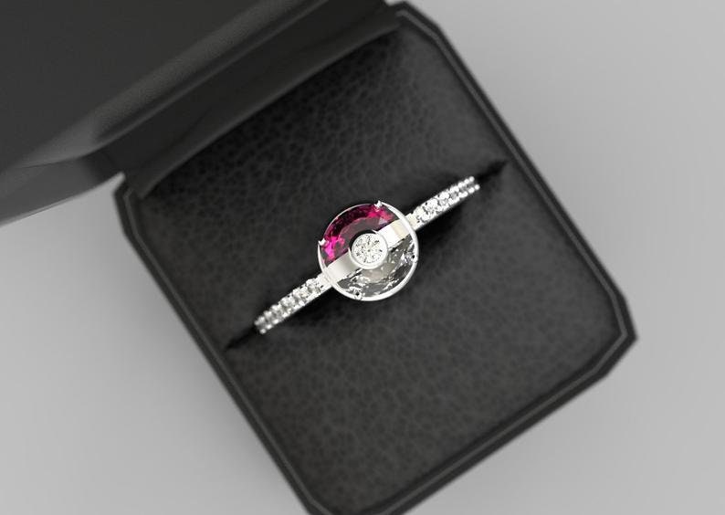 Pokemon Pokeball Inspired Pokemon Engagement Ring Nintendo - Etsy