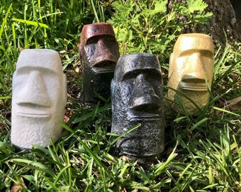Concrete Moai Easter Island Head, Home Décor Statue Sculpture, Polynesia Cement Moai Head, Ahu ...