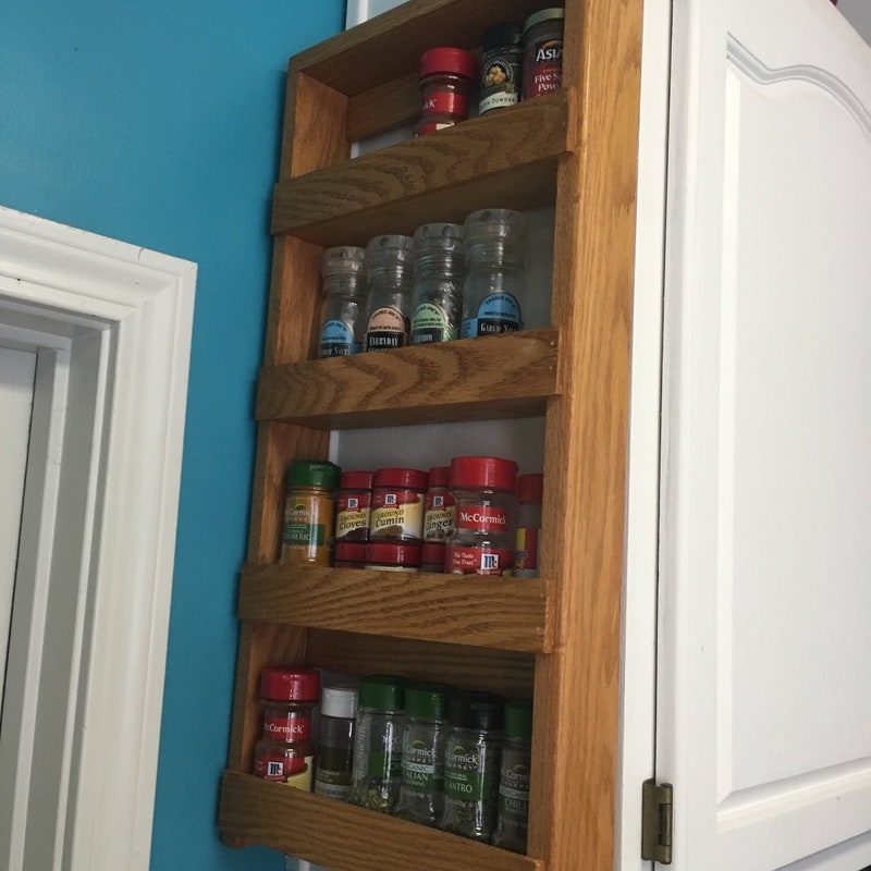 Wooden Spice Wall Rack - Etsy
