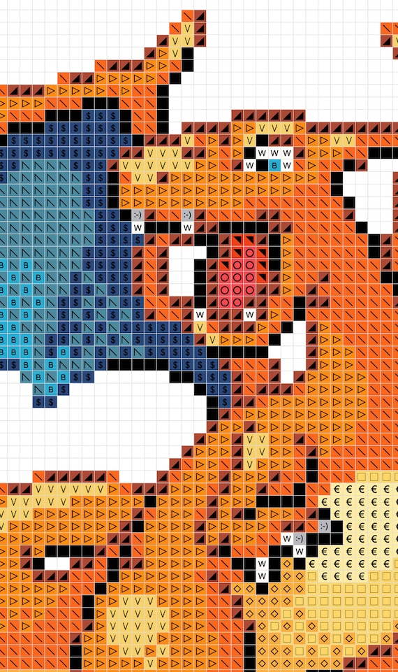 Minecraft Pixel Art Templates Pokemon Charizard