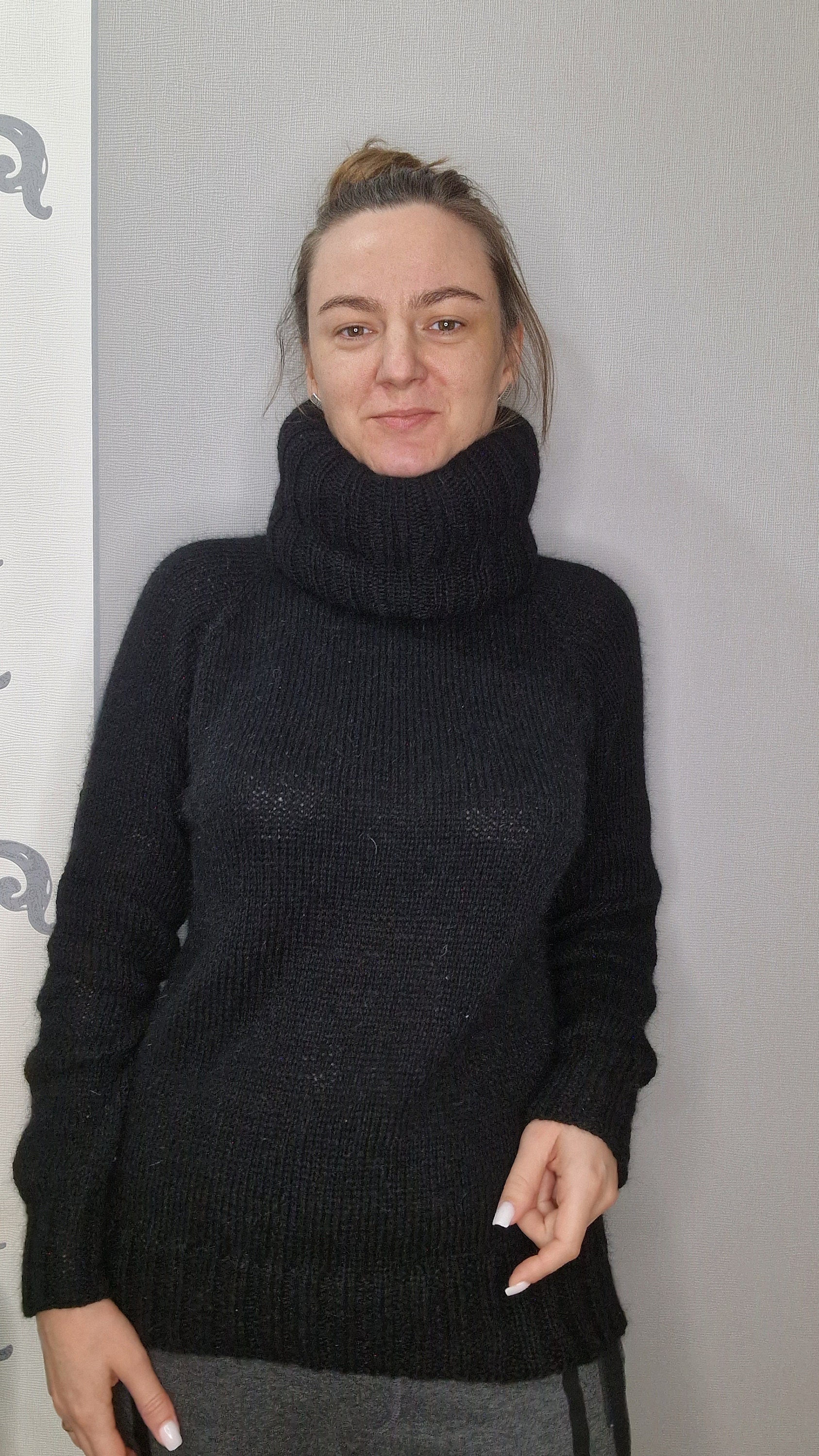 Very Long Turtleneck for Women Angora Sweater With Long Long Turtleneck ...