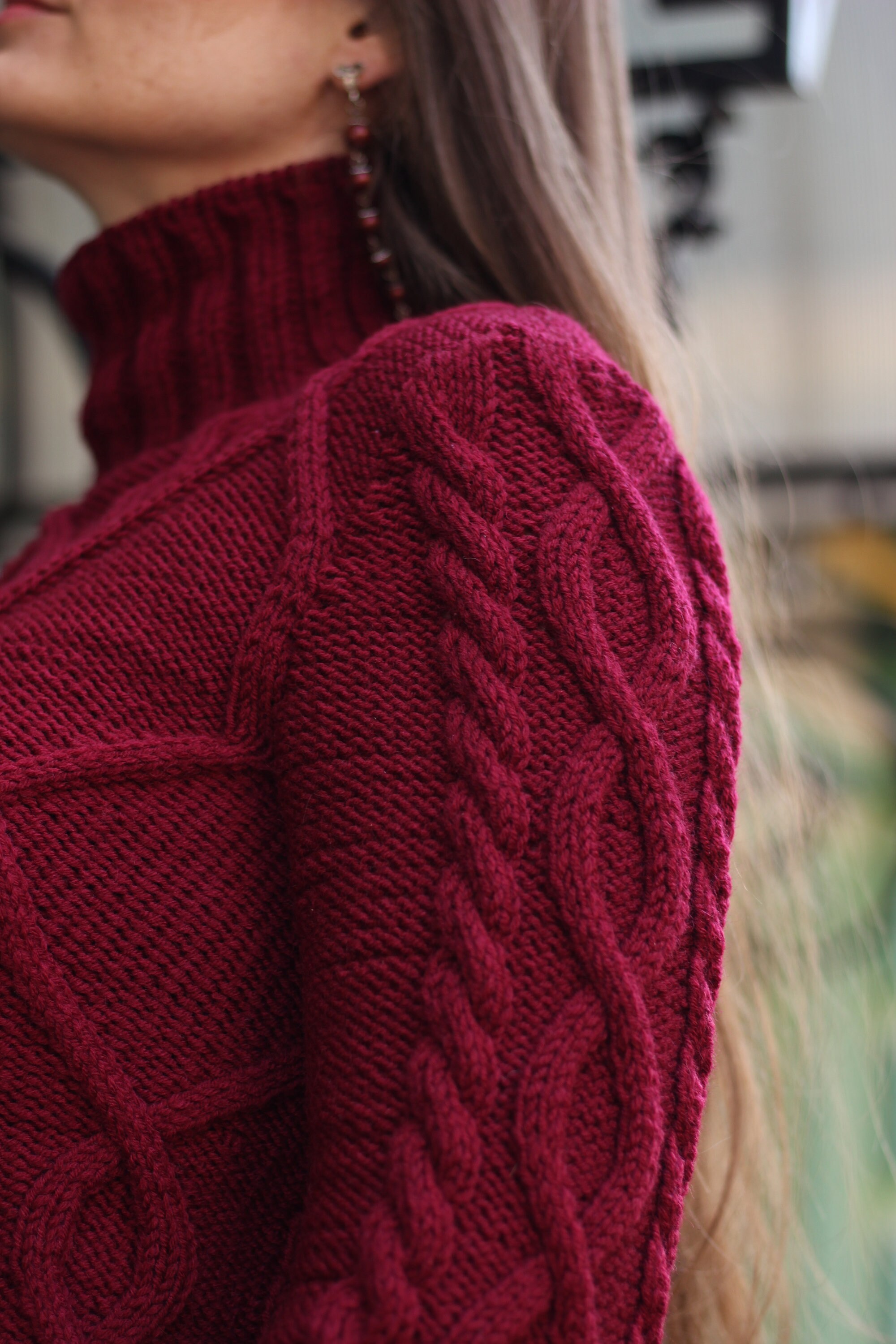 Bordo Knitted Dress With Braids and Arana Winter Elegant Knit Dress ...