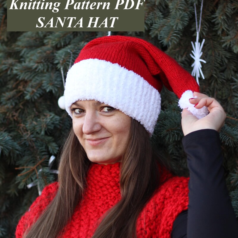 Knitted Santa Hat - Etsy
