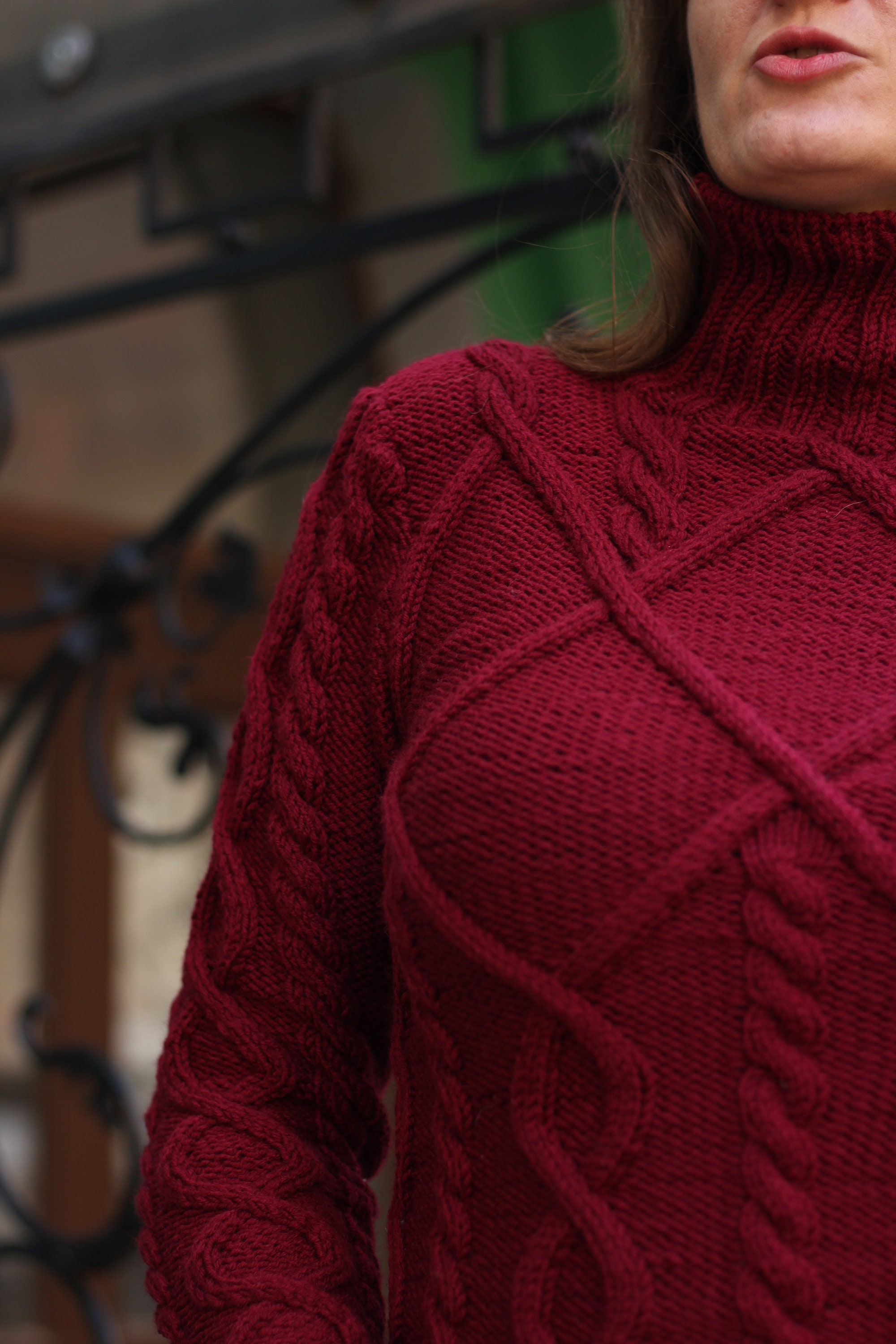 Bordo Knitted Dress With Braids and Arana Winter Elegant Knit Dress ...