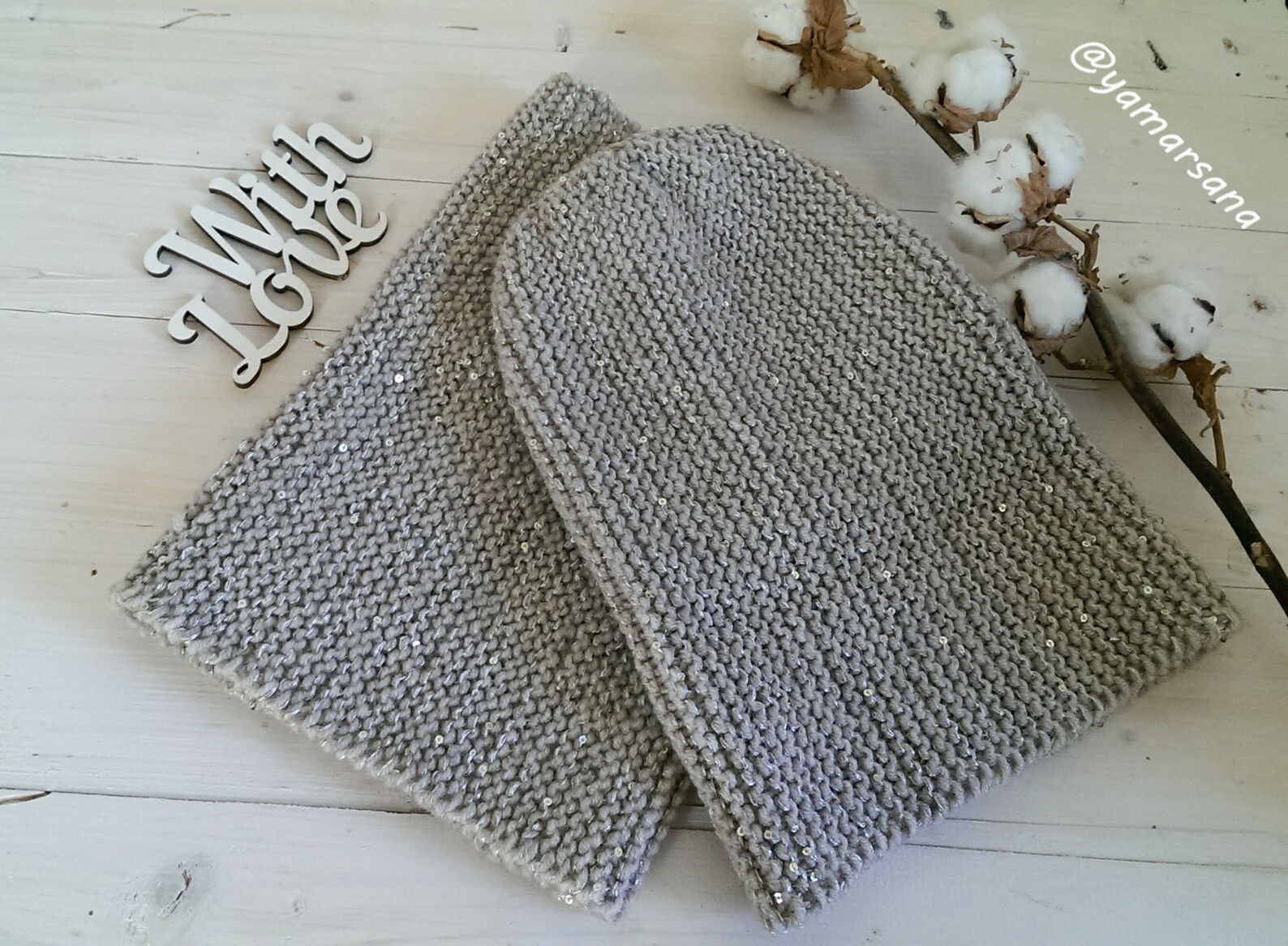 Women Beanie Hat Knit Wool With Sequins Shiny Knit Hat for - Etsy