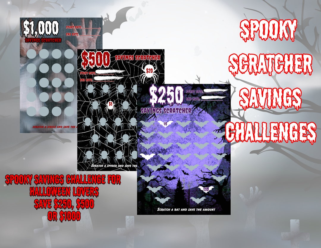 Spooky Halloween Inspired Scratch off Saving Challenges, Save up to ...
