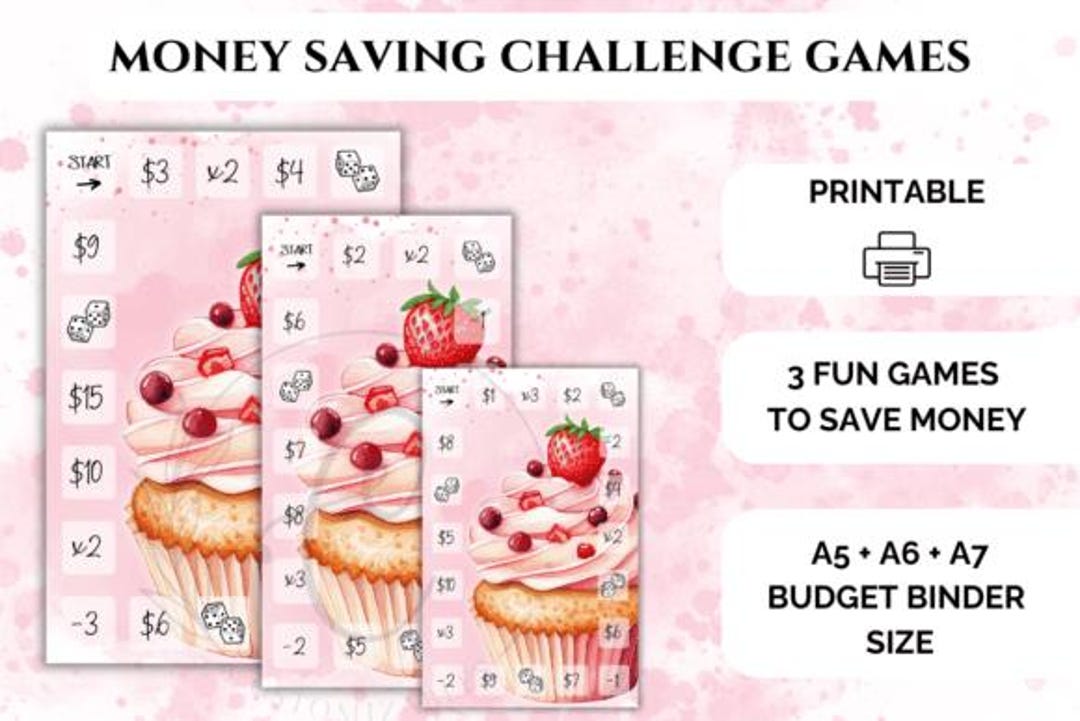 Cupcake Savings Challenge Printable | Money Saving Game | Cash Stuffing ...