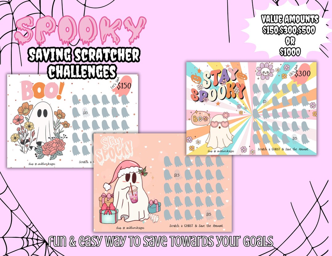 Spooky Season Holiday Inspired Themed Scratch off Savings Challenge ...