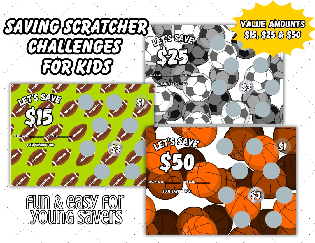 Scratchers for Young Savers, Kid Scratch off Savings Challenge, Mini ...