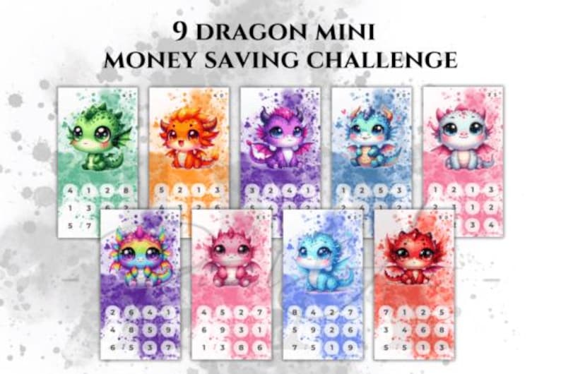 Mini Dragon Themed Savings Challenge Printable Bundle | A6 Budget ...
