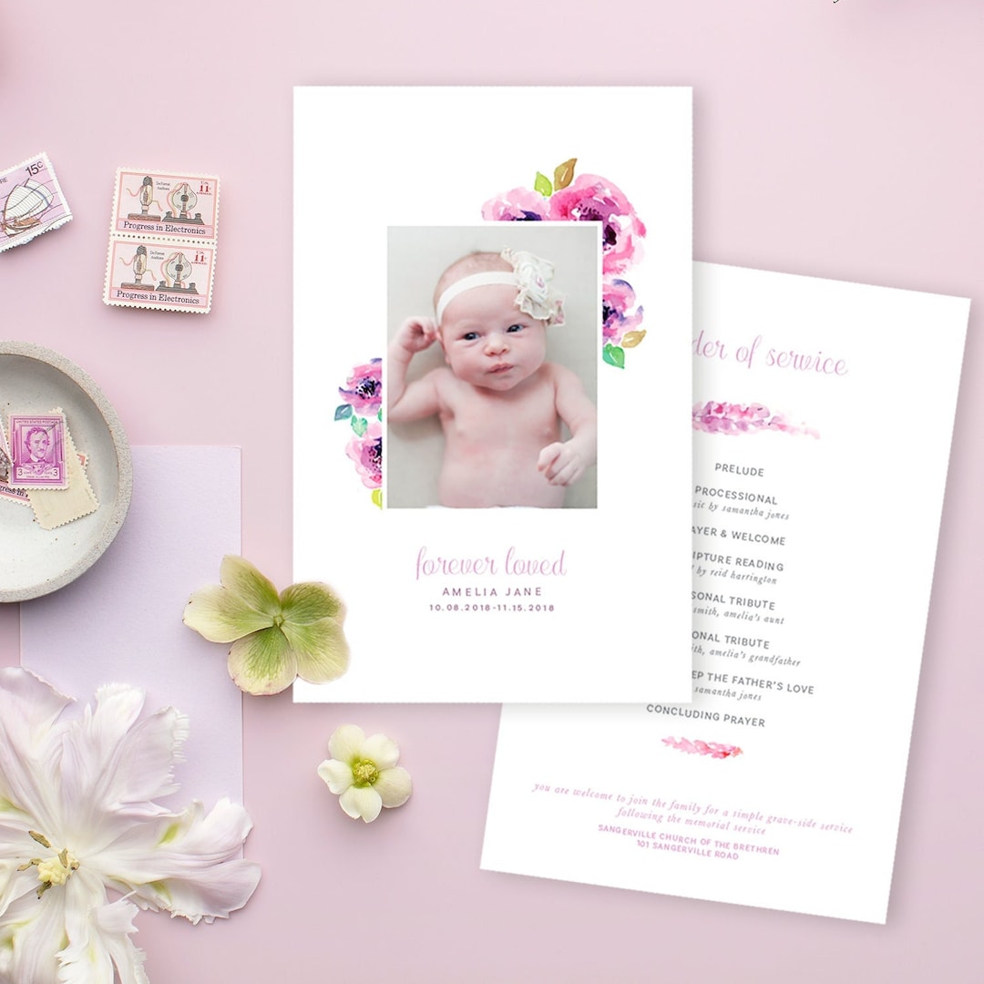 Editable Funeral Service Program Template for Baby or Child • INSTANT ...