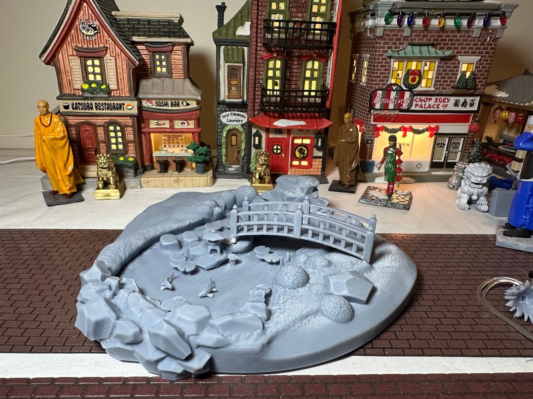 Unpainted Christmas Village Koi Fish Pond - Perfect for Department 56 ...