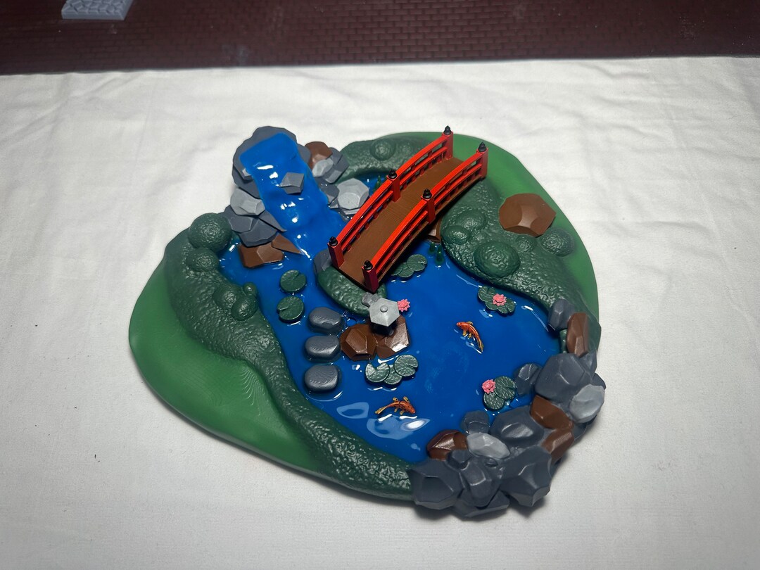 Painted Christmas Village Koi Fish Pond - Perfect for Department 56 ...