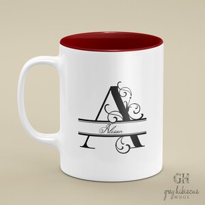 Calligraphy Initial and Name Mug-personalised Mug-alphabet Mug-initial ...