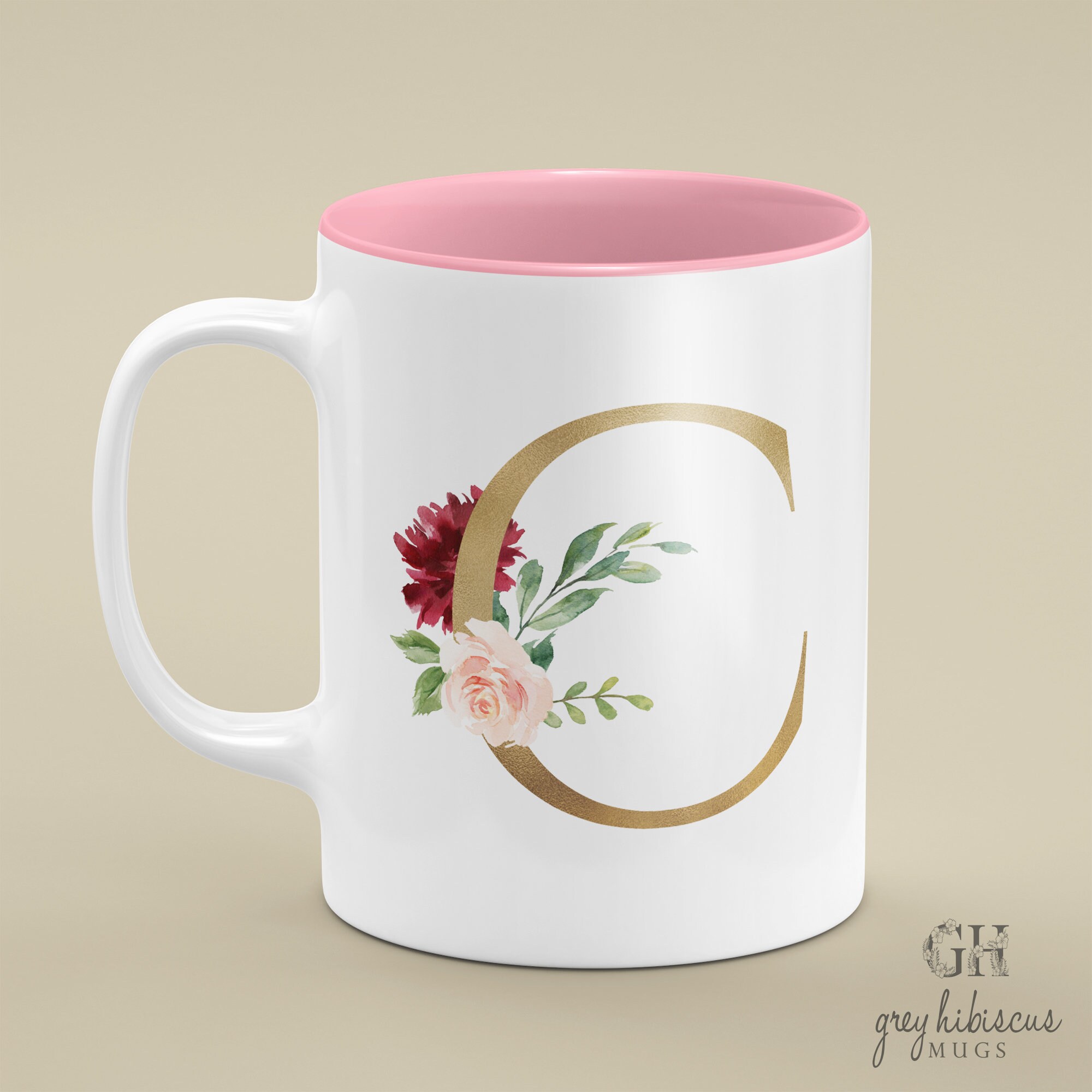 Personalised Initial Mug-initial Mug-alphabet Mug-custom - Etsy UK