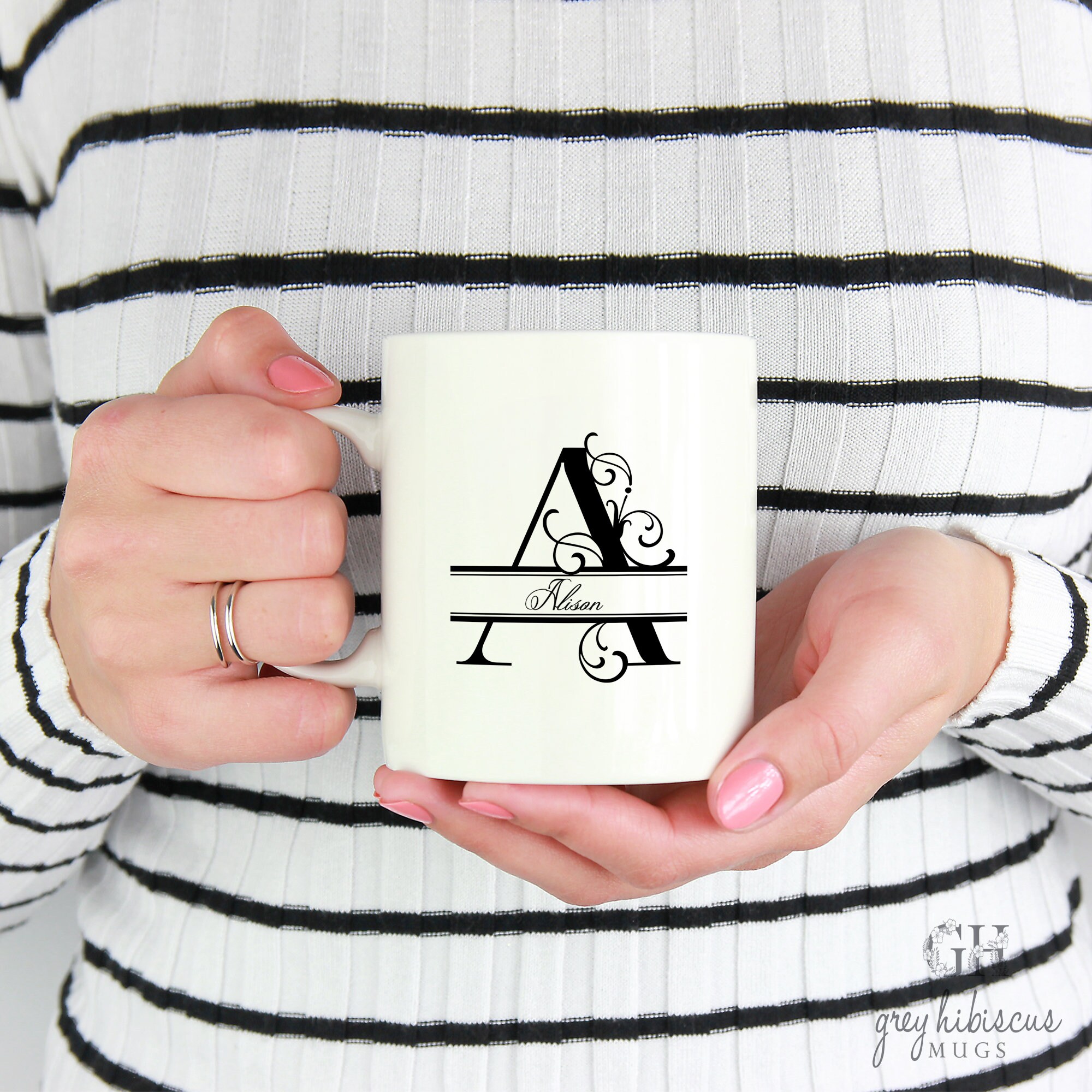 Calligraphy Initial and Name Mug-personalised Mug-alphabet - Etsy UK