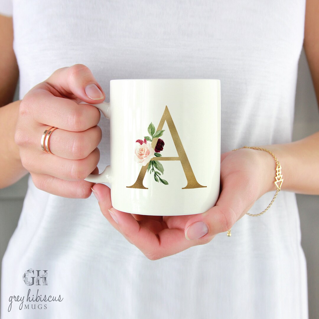 Personalised Initial Mug-initial Mug-alphabet Mug-custom Coffee Mug ...