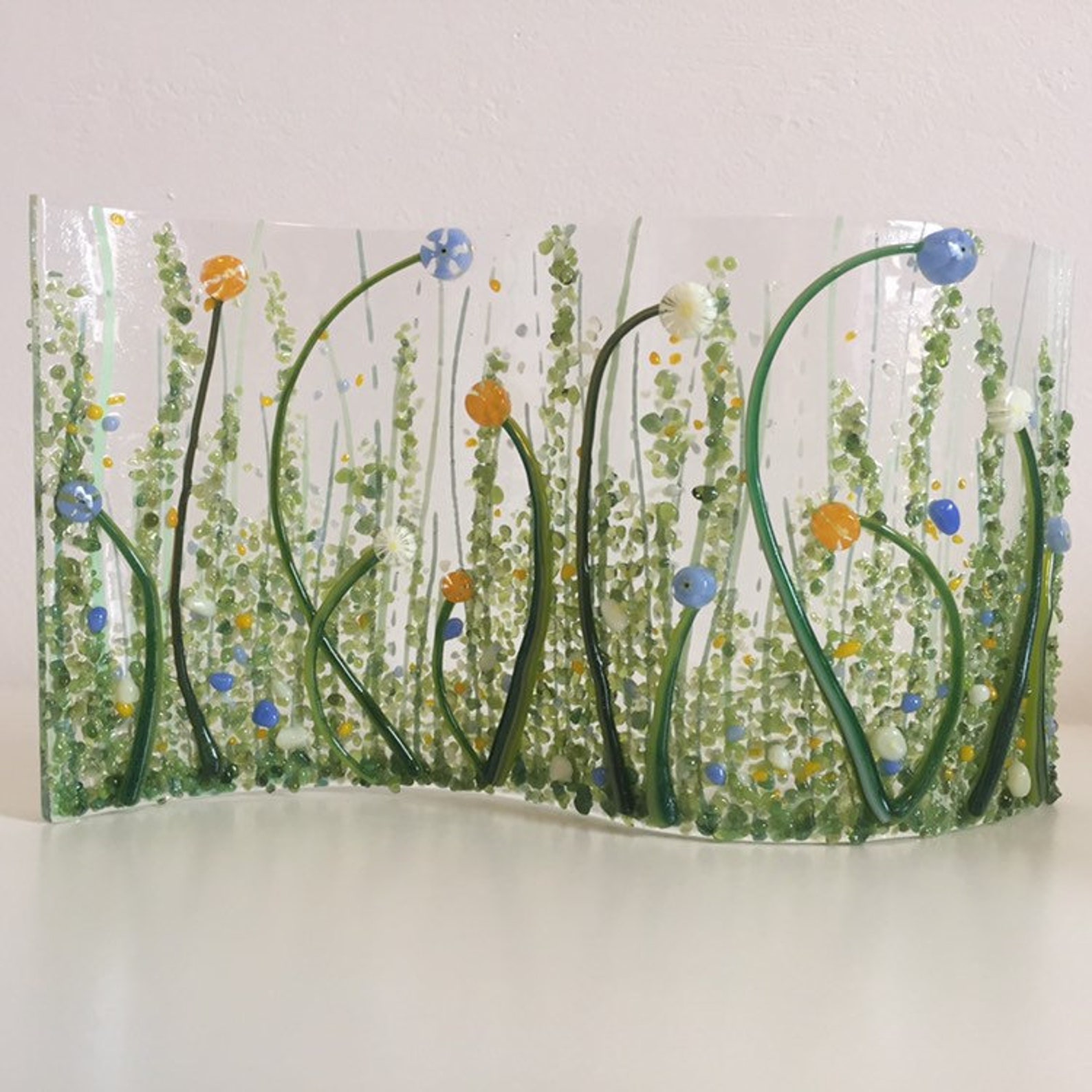 Fused Glass Meadow Wave- Various Colours - Etsy