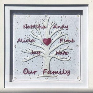 Personalised Fused Glass Family Tree - Etsy