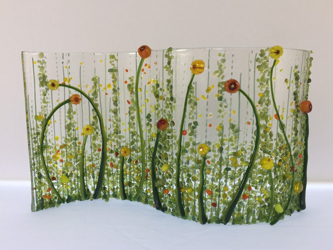 Fused Glass Meadow Wave- Various Colours - Etsy