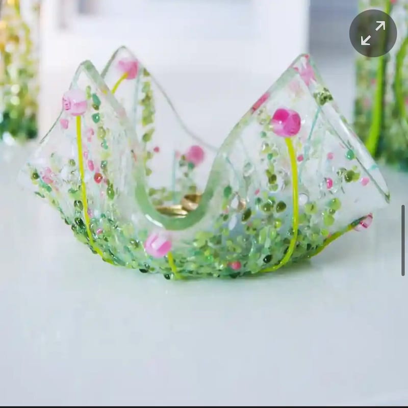 Fused Glass Flowers Bowl - Etsy UK