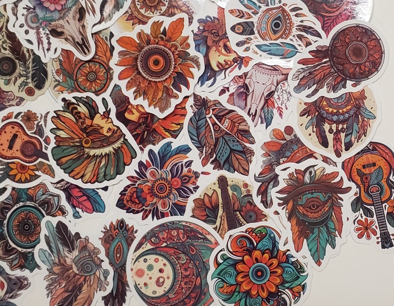 Native American Stickers 15 PIECES Feathers & Floral - Etsy