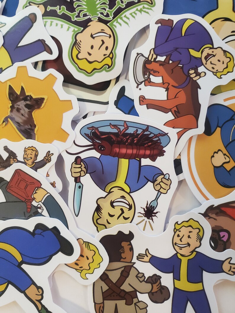 Vault Boy Stickers, 10 PIECES, Fallout Stickers, Nuclear Fallout ...