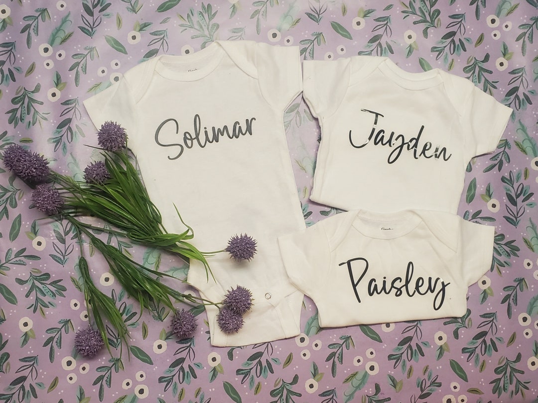 CUSTOM Baby Name Infant Bodysuit, Personalized Onesie, Baby Name, First ...