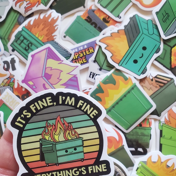 Funny Fire Sticker Pack - Etsy
