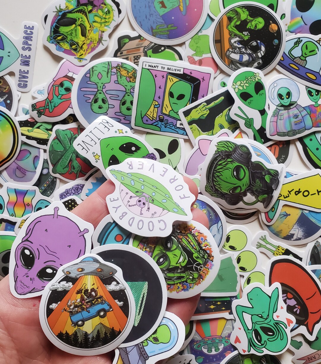 Mini ALIEN Stickers, 20 PIECES, Extraterrestrial Stickers, Alien ...