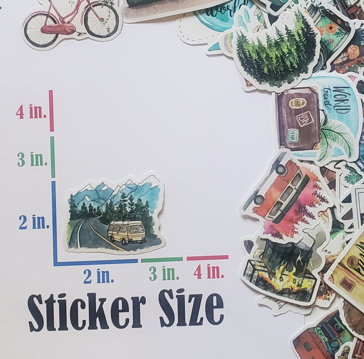 TRAVEL Sticker Set, 12 PIECES, Retro Style Traveling, World Vacation ...