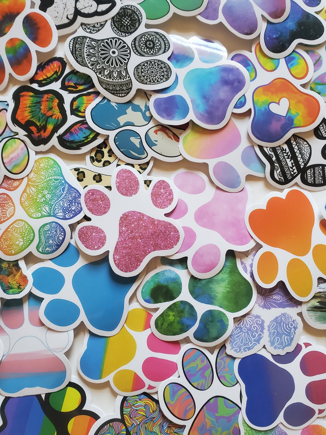 Colorful PAWPRINT Stickers, 8 PIECES, Set of Stickers, Animal Paw ...
