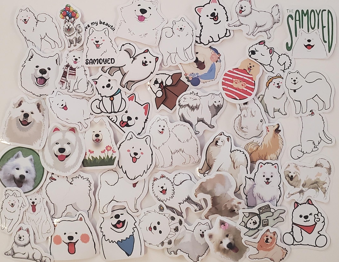 SAMOYED Dog Stickers, 10 PIECES, Set of Stickers, Dog Theme Sticker Set ...