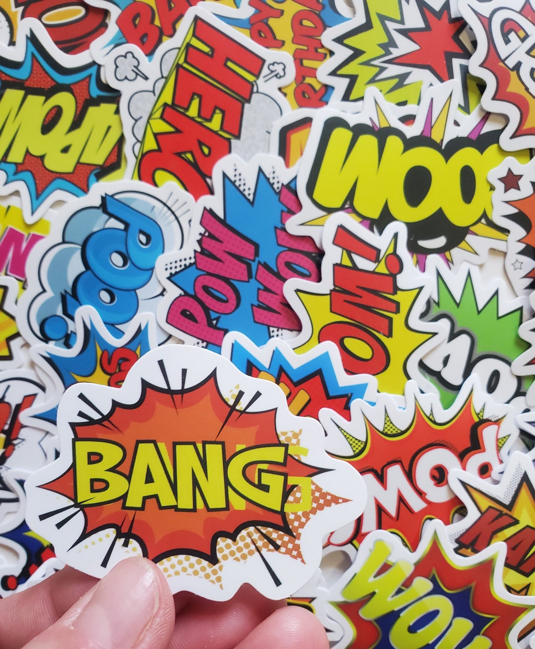 COMIC Action Bubble Stickers, 12 PIECES, Set of Stickers, UV Resistant ...