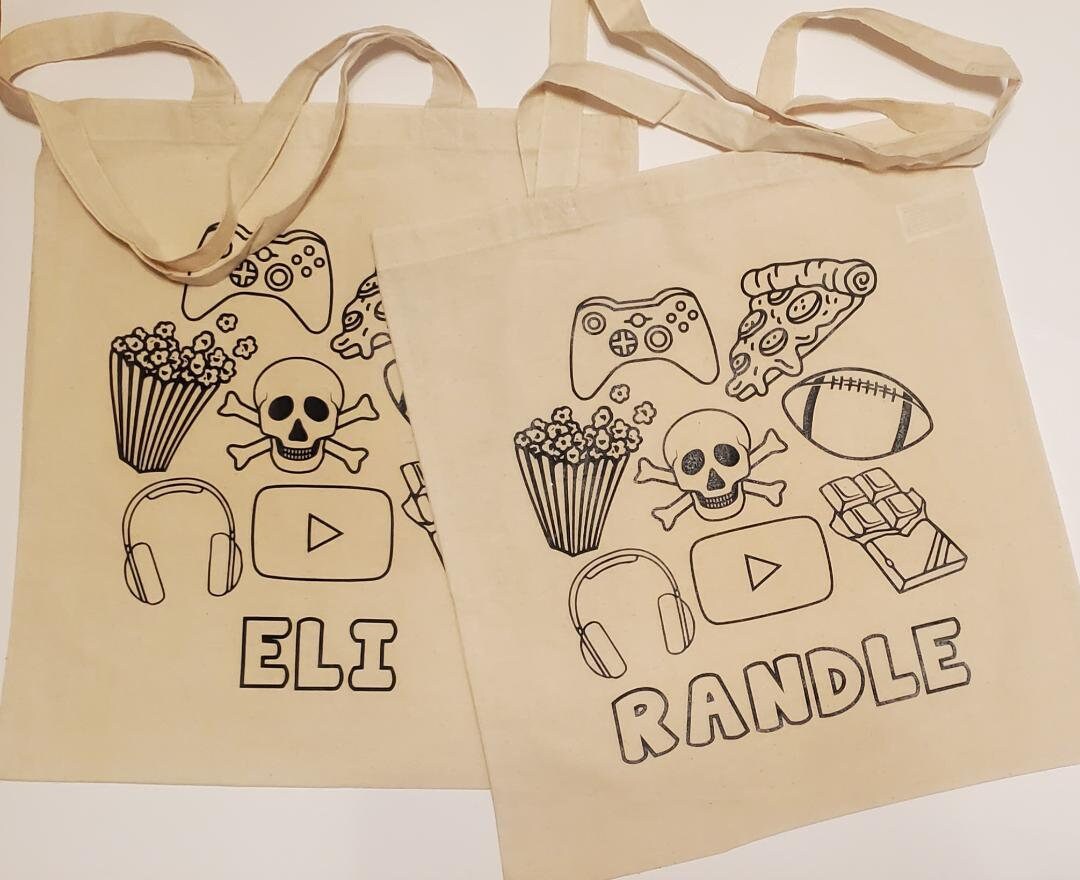 Boy Things, Color Me Tote, Boy Tote, Color Bag, Personalized, Reusable ...