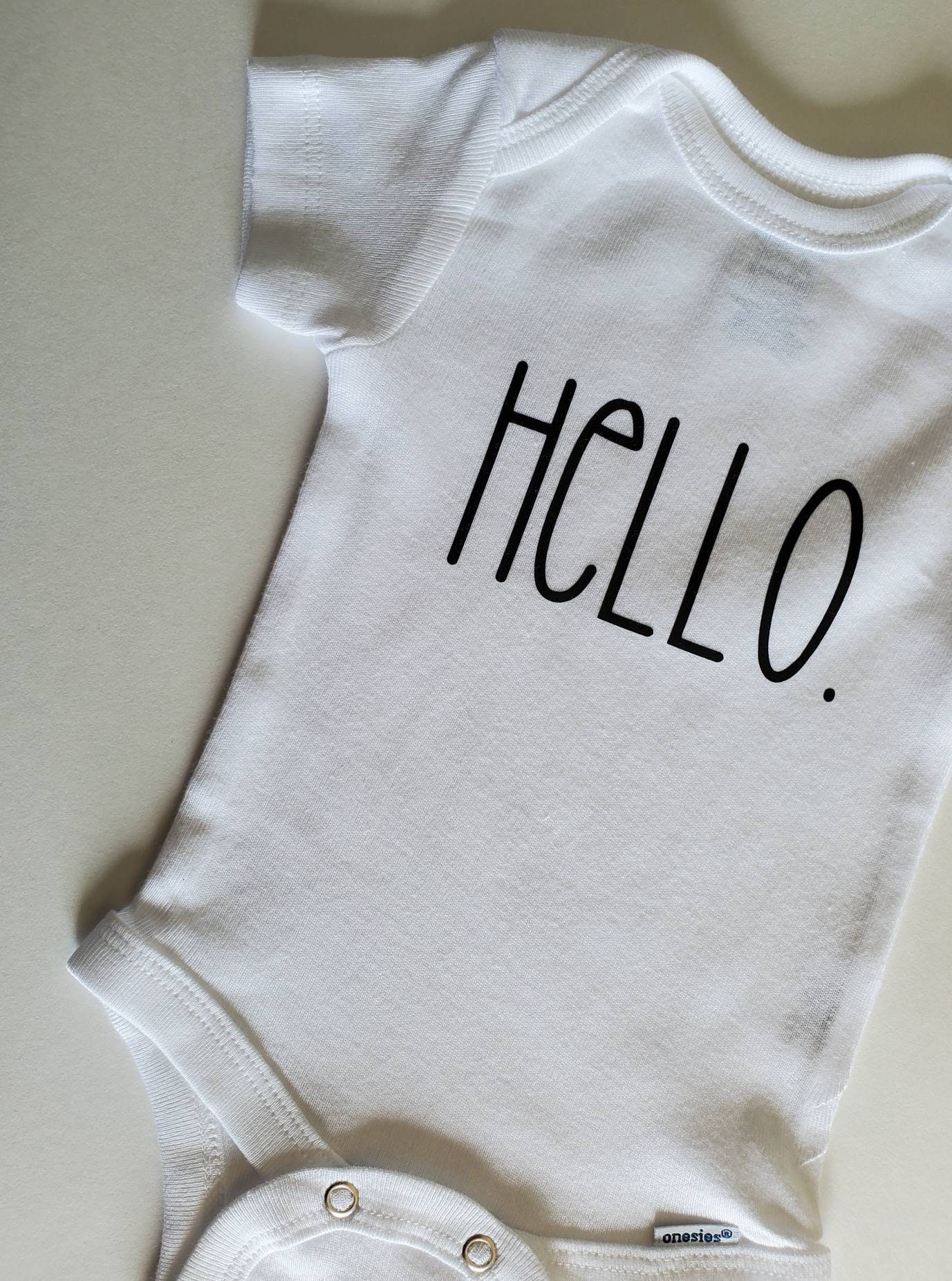 Hello infant bodysuit, first outfit, hello, hello world, baby, onesie ...
