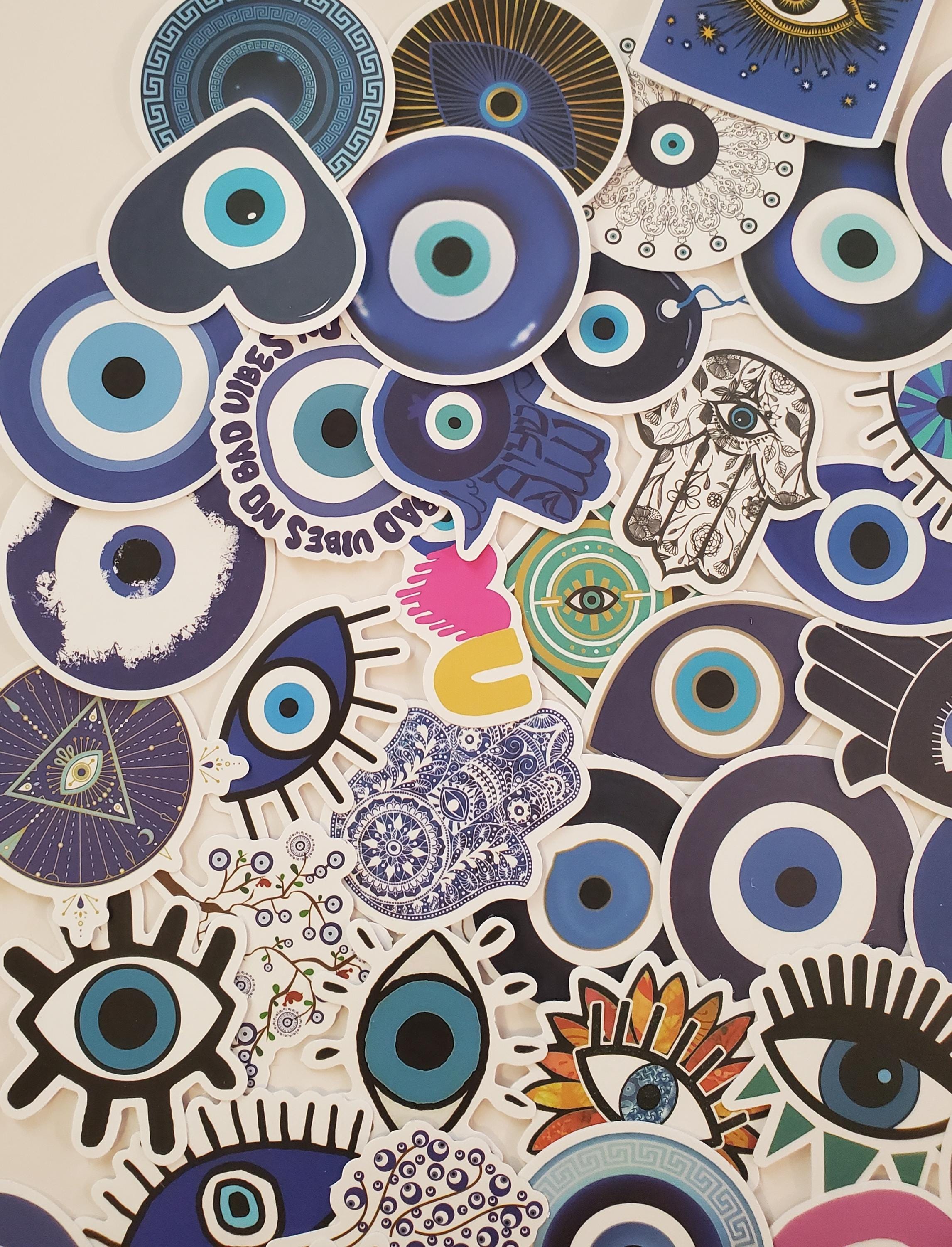 Evil Eye Sticker Set, Waterproof Mystical Decals, Laptop Stickers, Set ...