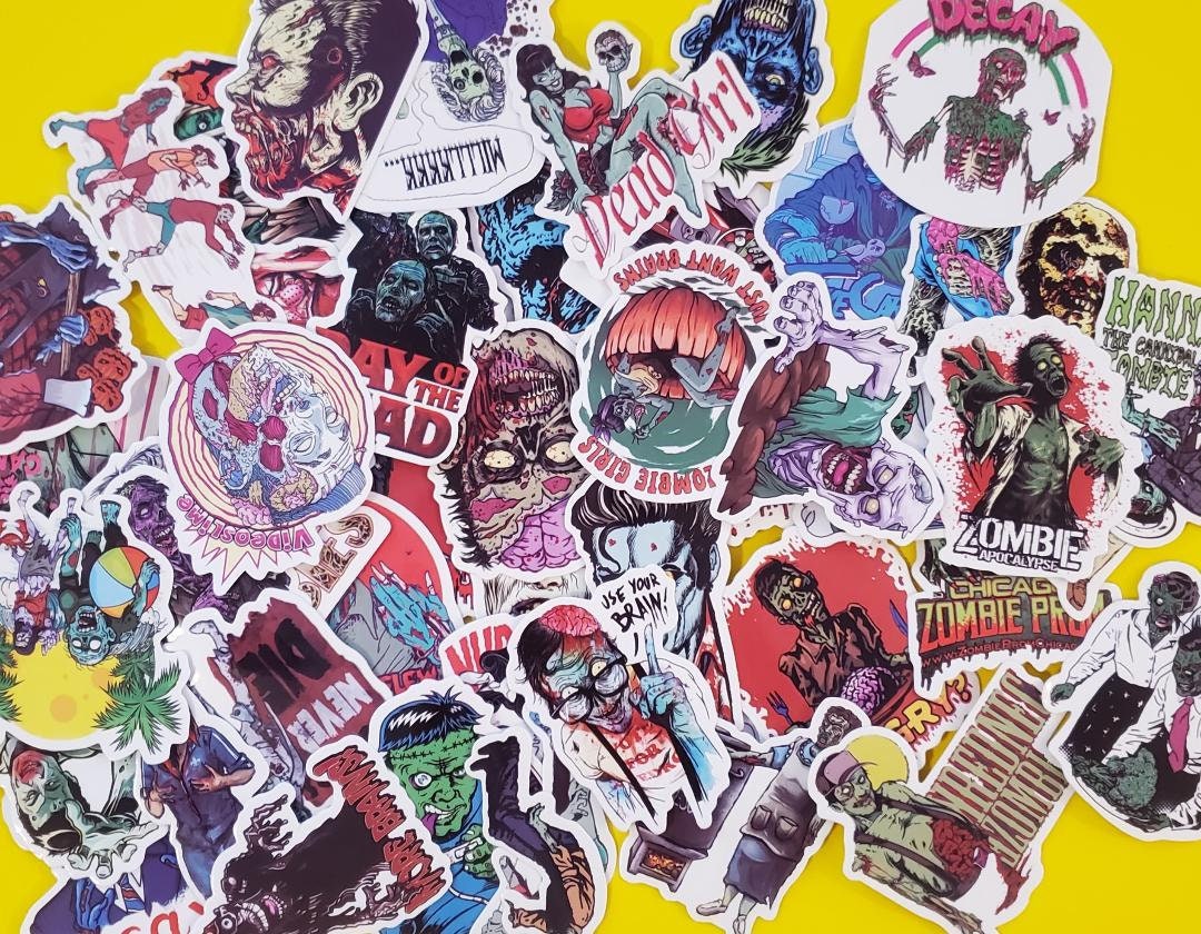 ZOMBIE Stickers, 10 PIECES, Zombie Sticker, Sticker Set, UV Resistant ...