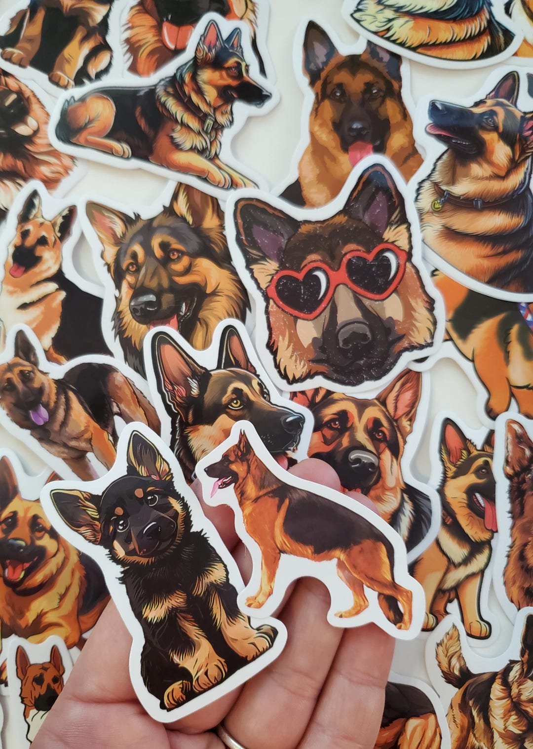 German Shepherd Dog Stickers, Waterproof & UV Resistant Decal Set (7 ...
